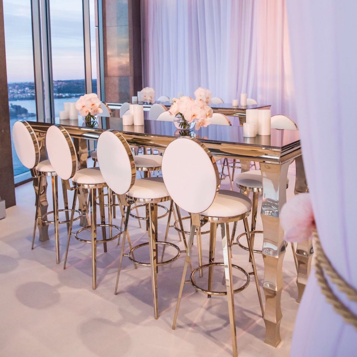 Gold Rim Bar Stools - Harbourside Decorators
