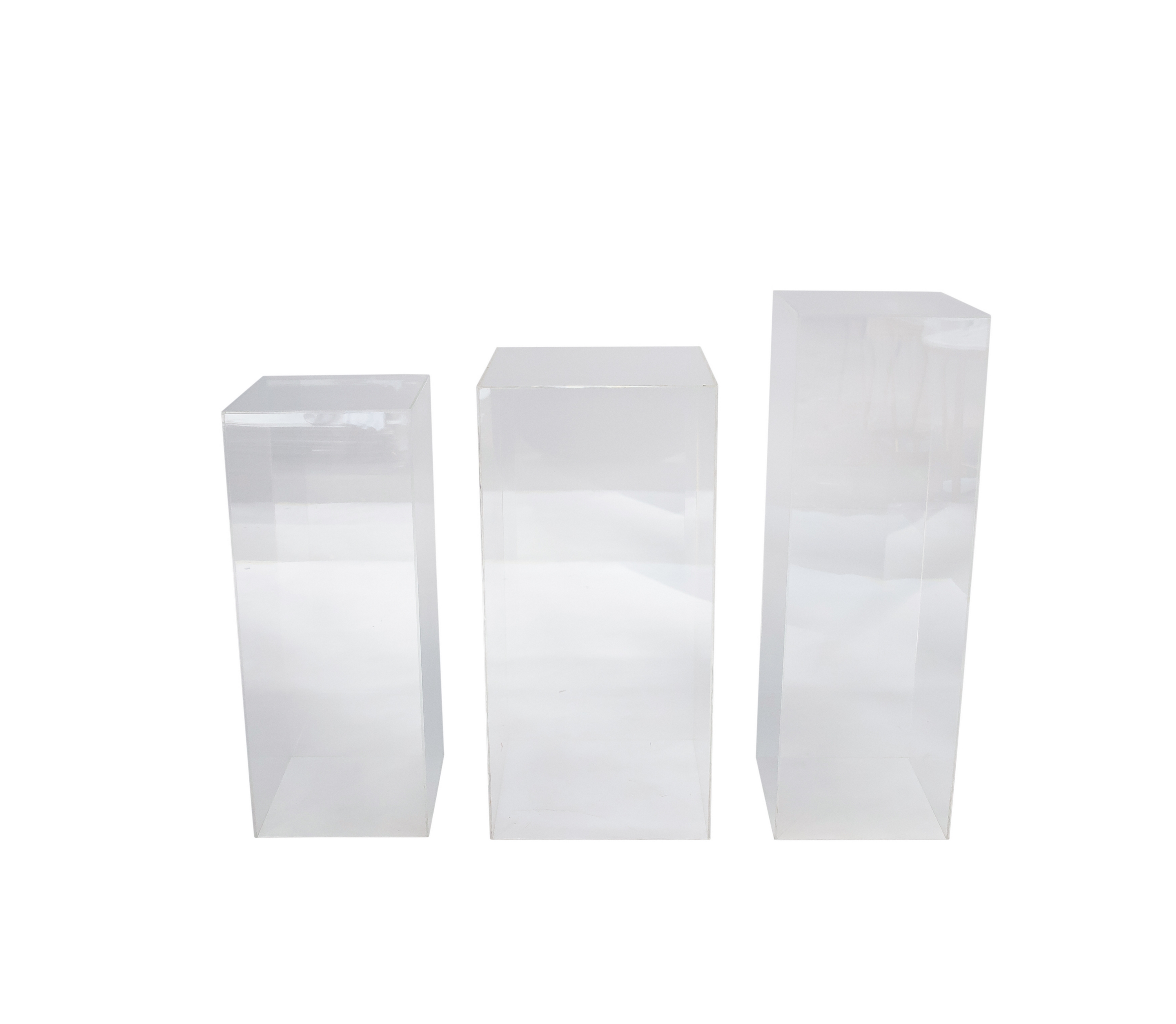 Perspex Square Pedestals - Harbourside Decorators